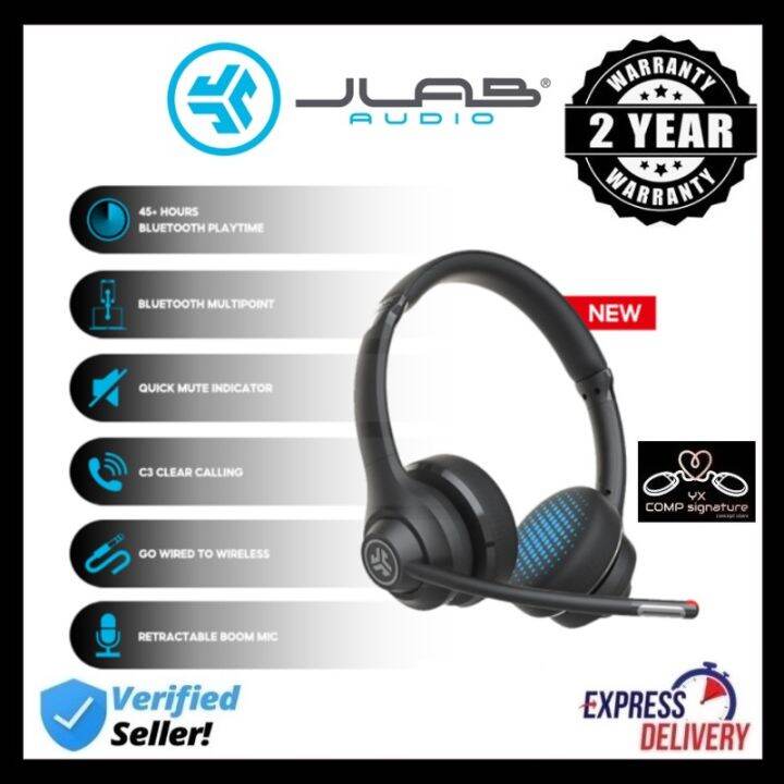 JLab Go Work Wireless On-Ear Bluetooth Headset | Lazada