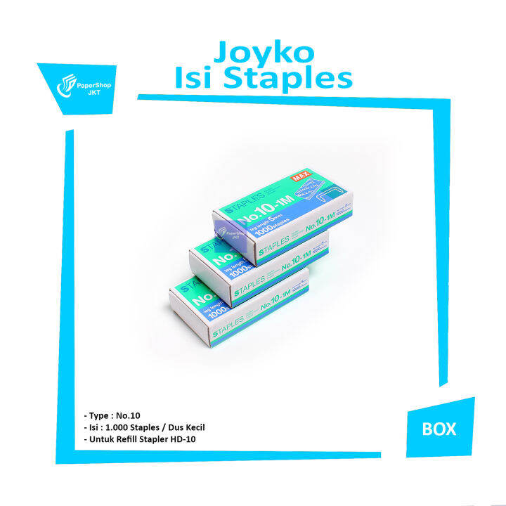 JOYKO - Isi Staples No.10 - Isi Staples Joyko No.10 - 1 Box [ 20 dus Kecil ] | Lazada Indonesia