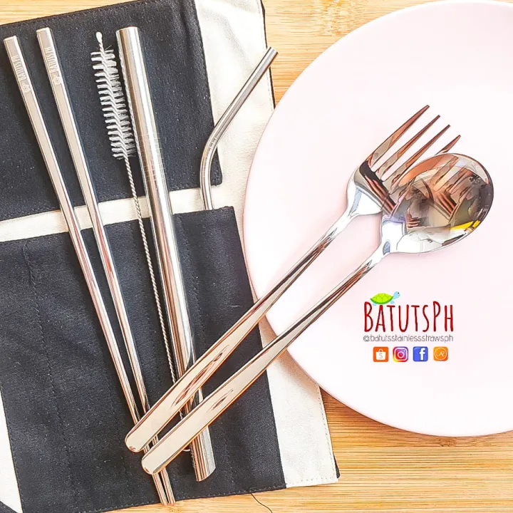 BatutsPh - Premium Utensils Set - Spoon, Fork, Chopsticks & Metal Straw ...