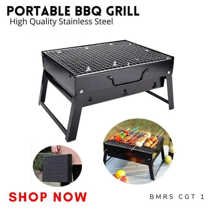 HIGH QUALITY Portable Folding Barbecue Grill Stainless Steel Outdoor ...