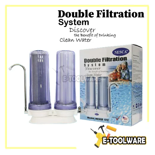 NESCA 10" Puretech Double Water Filtration System - Double Filter Set ...
