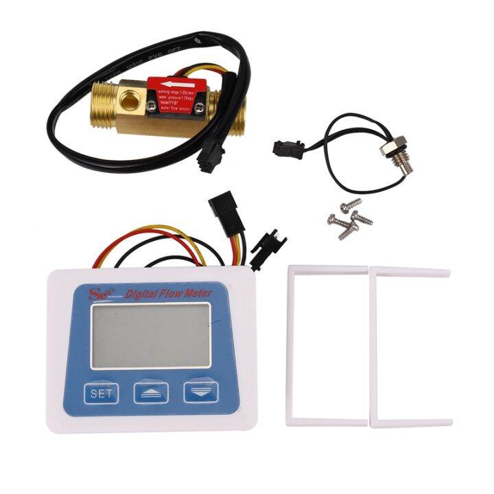 Digital Lcd Display Water Flow Sensor Meter Flowmeter Rotameter ...