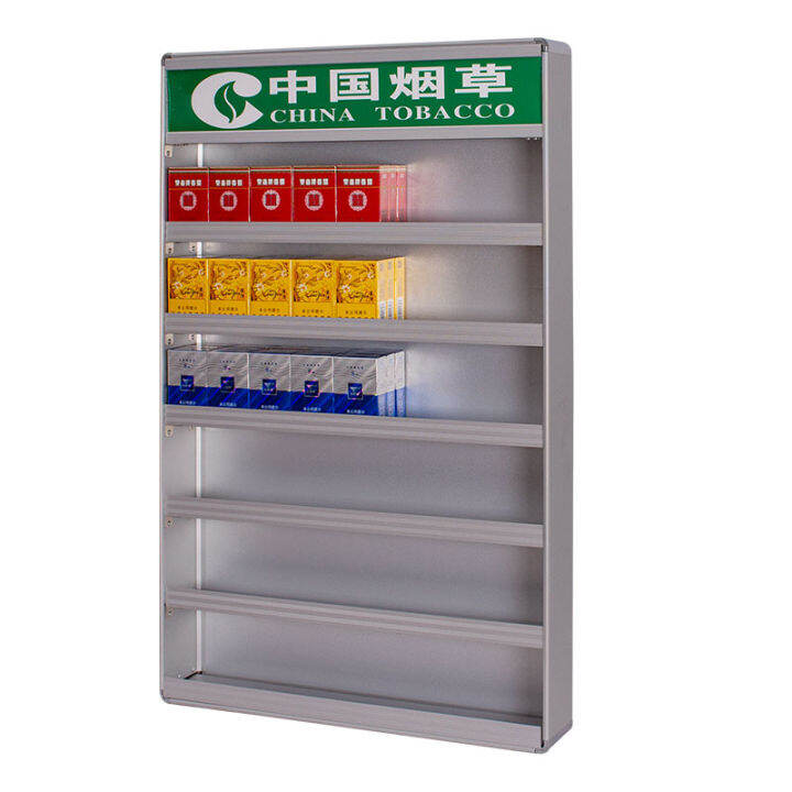 Wall-mounted cigarette rack cigarette display with lights supermarket ...