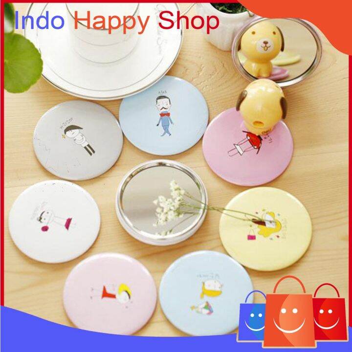 Cermin Bulat Kaca Cermin Make Up Mini Kaca Travelling Portable 742 ...