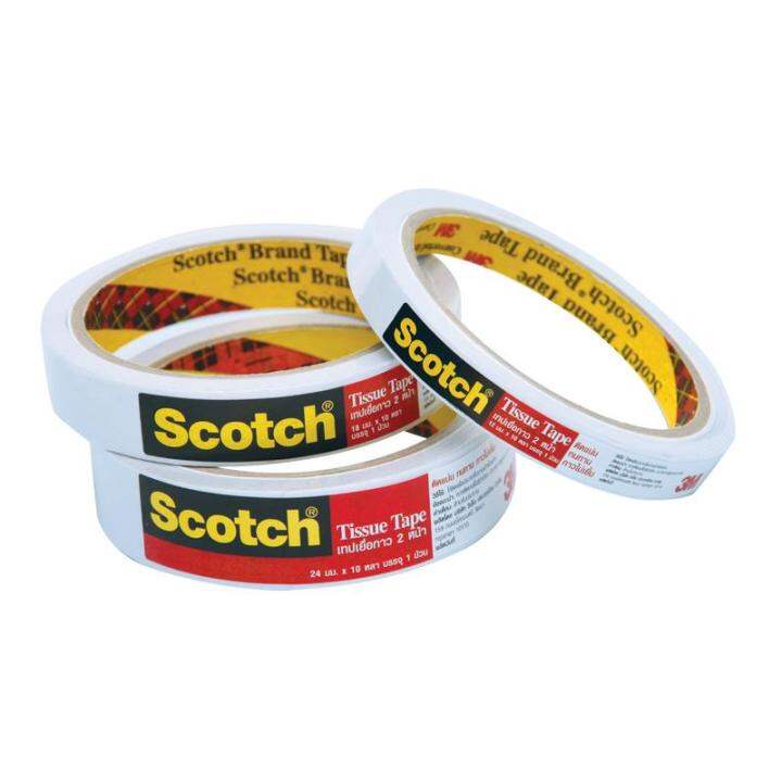 SCOTCH 3M #777 Tissue Tape แกน 3 นิ้ว เทปเยื่อกาว เทปกาวสองหน้า ...