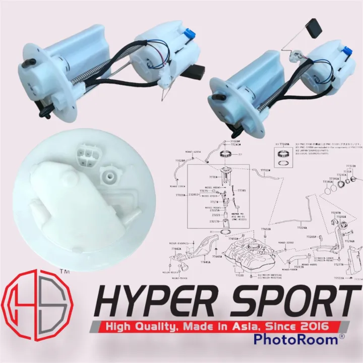 TOYOTA VIOS NCP93 FUEL PUMP ASSY (4PIN + 3PIPE)（77024-0D070） | Lazada