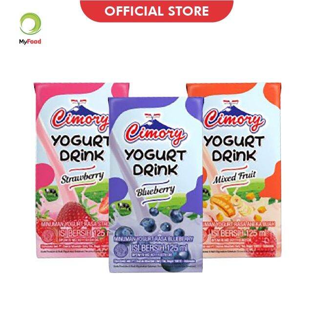 Susu Cimory UHT Yoghurt Drink 125 ML Blueberry, strawberry, mixfruit | Lazada Indonesia