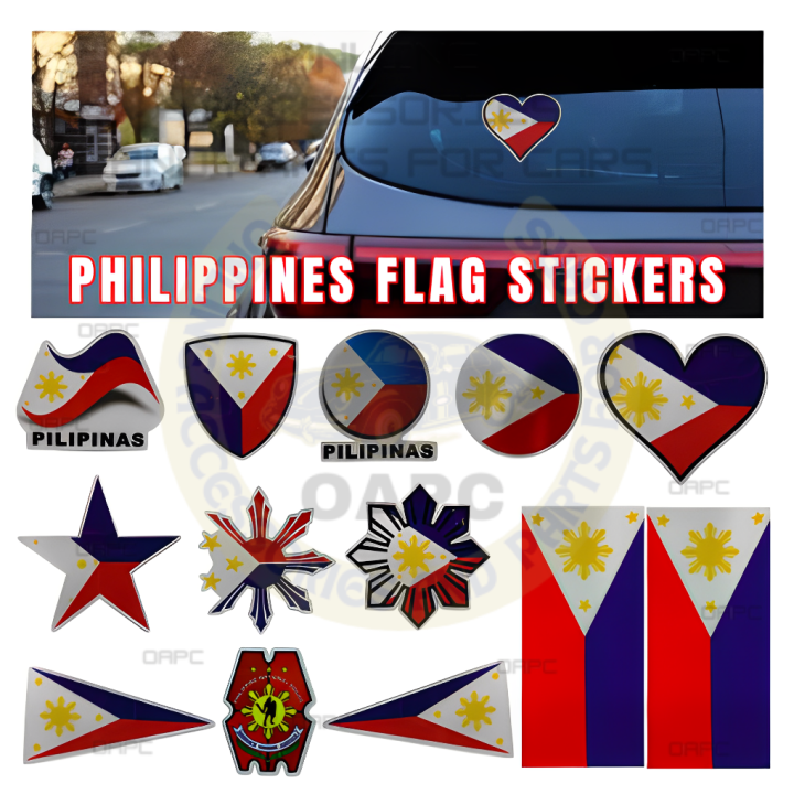 1Pc & 2Pcs Waterproof Philippines Flag Car Sticker Vinyl Material ...