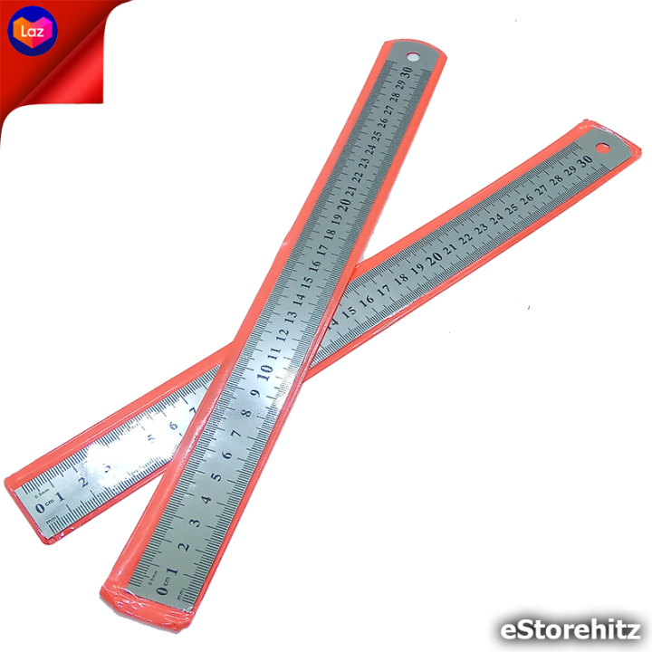 Penggaris Panjang 30cm Mistar Stainless Steel Ruler Garisan Besi ...