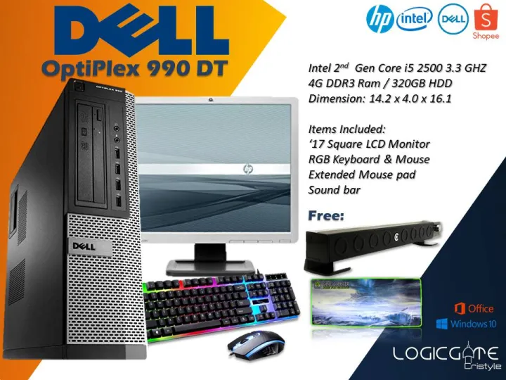 Computer Package Dell i5 2400 3.1ghz 4g ddr3 320g 17 sq. Monitor ...