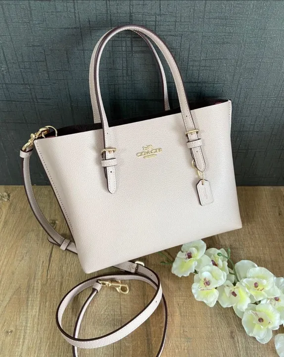Coach C4084 Mollie Tote 25 in Chalk / Light Saddle Double Face ...