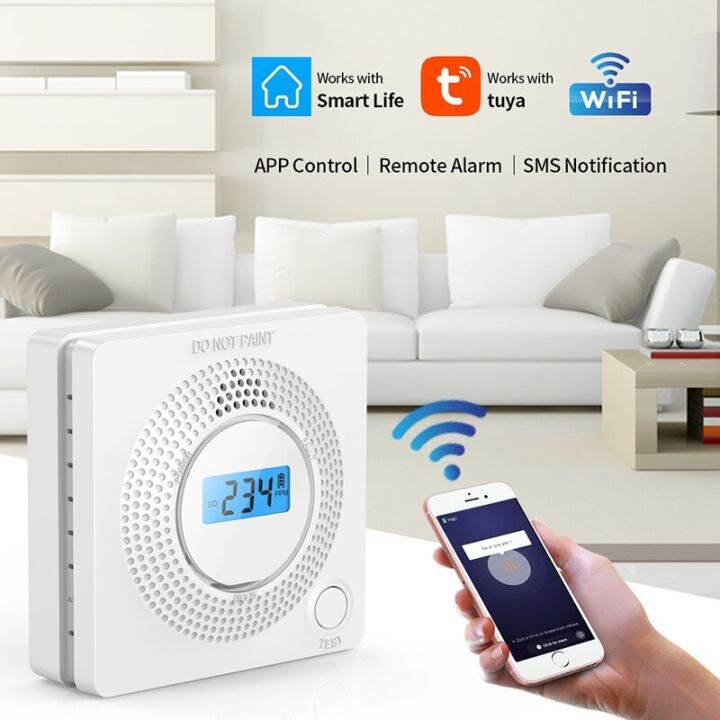 Smart Smoke Home CO Sensor Detector Wireless CO Carbon Monoxide ...