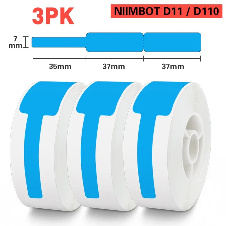 3PK Niimbot D11 Label Paper Sticker D110 D11 Cable Marking Ribbon for Typewriter Niimbot D110 ...