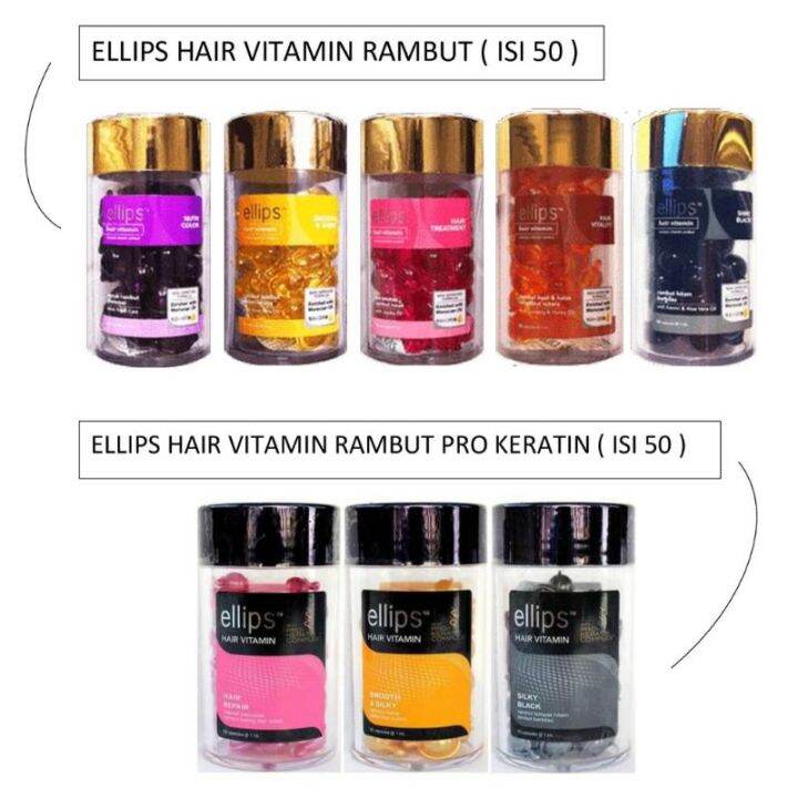 Ellips Vitamin Rambut Botol isi 50 kapsul Elips botol Original 100% ...