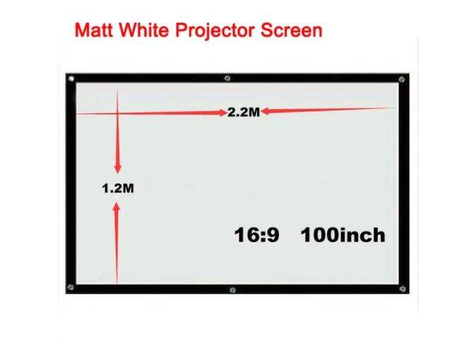 Layar Proyektor 100 inch, ukuran 120 x 220 cm (Screen Projector ...