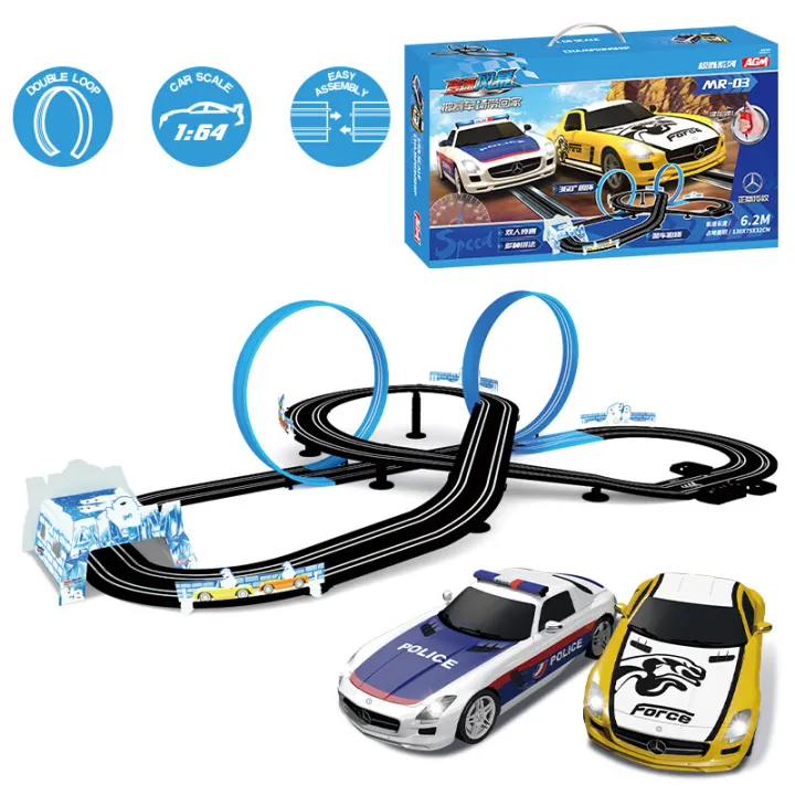Electric Double Remote Control Car Racing Track Toy Autorama ...