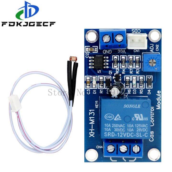 XH-M131 DC 5V / 12V Ánh Sáng Công tắc điều khiển Rơle quang điện trở Module cảm biến thăm dò 10A ...