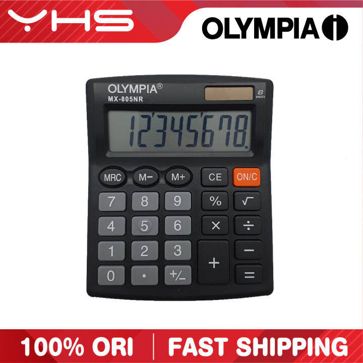 OLYMPIA Calculator MX-805NR 8 Digits with Two Power Battery + Solar ...