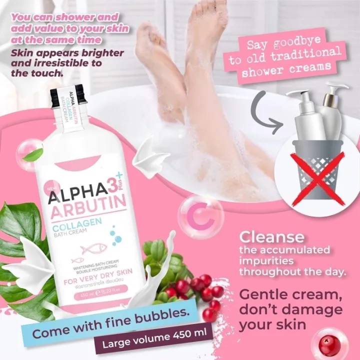 Alpha Arbutin 3+ Plus Collagen Bath Cream 350ml | Lazada