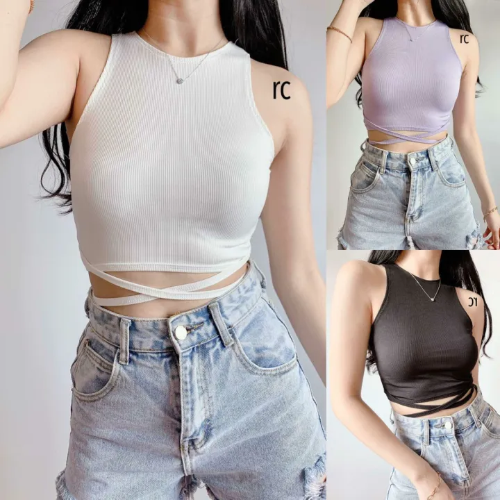 Ex Top Knitted Sexy Sando Crop Top | Lazada PH