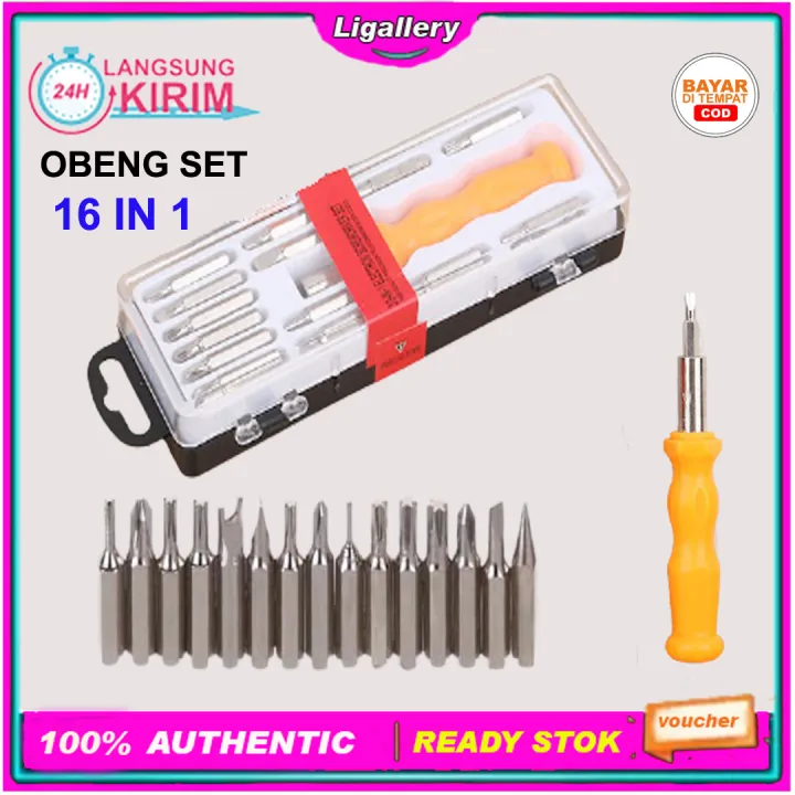 [Multifungsi] Obeng Set 16in1 Mini Tool Obeng Alat Service Pertukangan ...