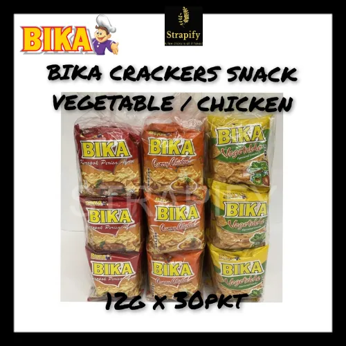 30*12g BIKA CRACKERS SNACK Vegetable & Chicken Flavour | Lazada