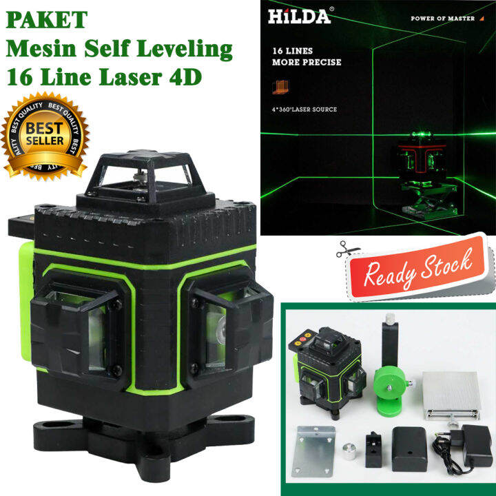 Laser Bangunan 4D 16 Line with Remote Alat Tukang Hilda Mesin Self ...