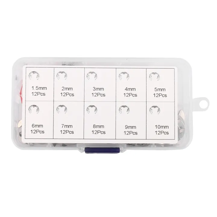 120PCS 304 Stainless Steel E Clip Washer Assortment Kits Circlip ...