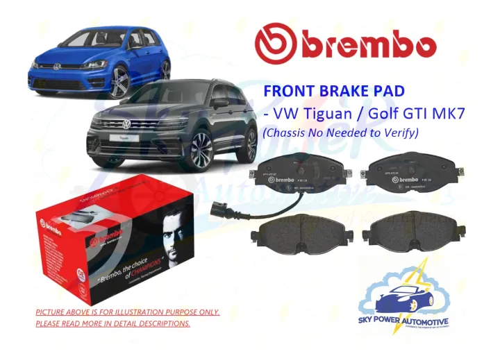 BREMBO VOLKSWAGEN GOLF GTI (MK7) / VW TIGUAN DISC BRAKE PAD (FRONT) | Lazada