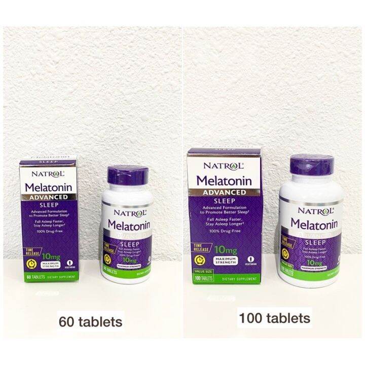 Natrol Melatonin Advanced Maximum Strength Sleep Support 10 mg 60 100 tablets | Lazada PH