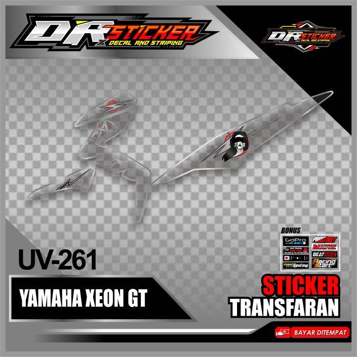 Sticker Striping Transparan UV Variasi Yamaha Xeon GT Custom Desain ...