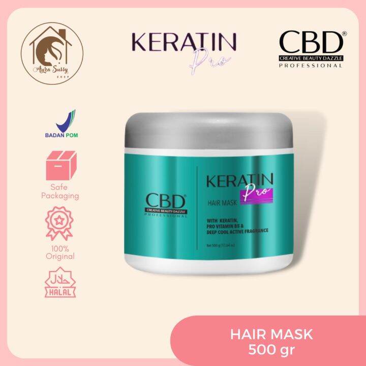 CBD Pro Keratin Hair Mask / Masker Rambut keratin 35gr & 500gr | Lazada ...