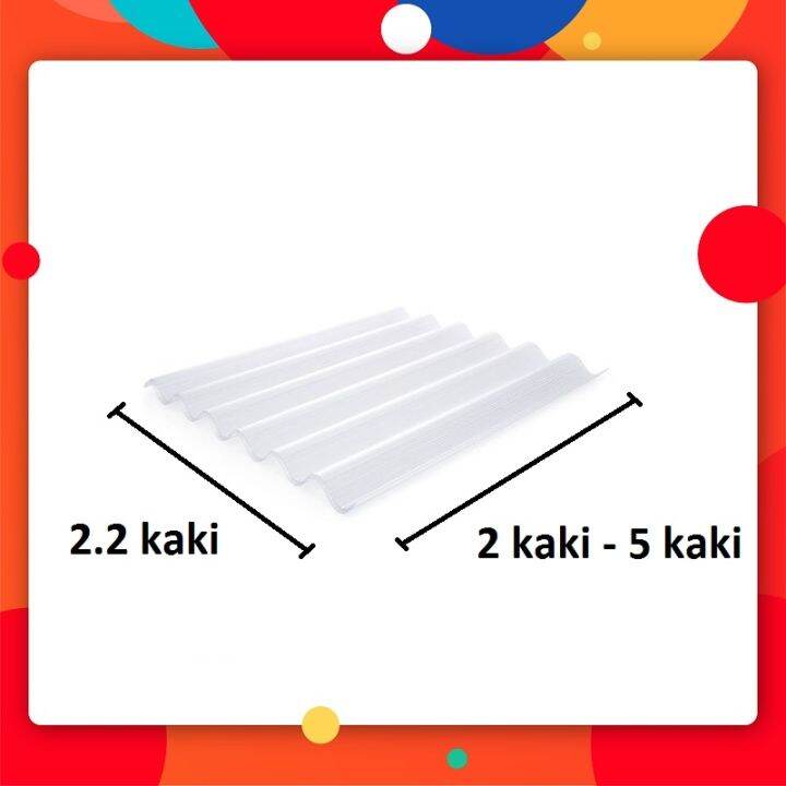 2 - 5 FT ATAP CERAH LUTSINAR 1.2mm ± / CORRUGATED POLYCARBONATE ...