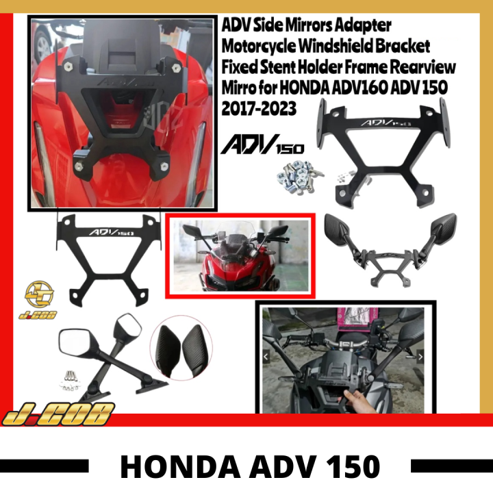 HONDA ADV160 ADV 150 Side Mirrors Adapter Motorcycle Windshield Bracket ...