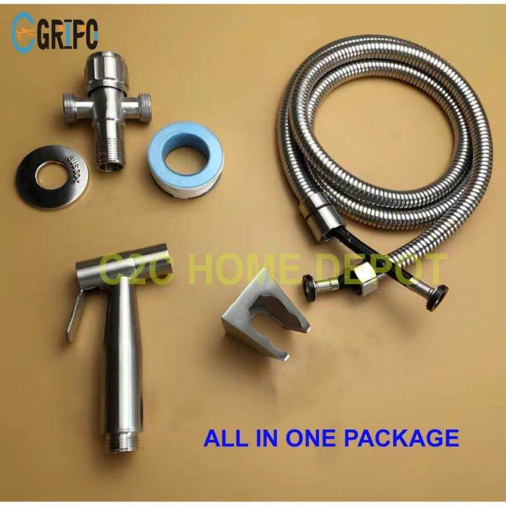 ⊿GRIPO 304 stainless 2 way angle valve 4 in 1 set bidet set bidet spray ...