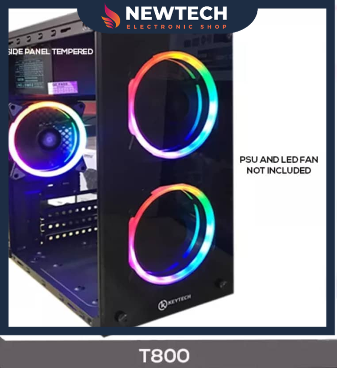 KEYTECH T800 Tempered Glass Gaming PC / Desktop Case MICRO ATXMINI ATX ...