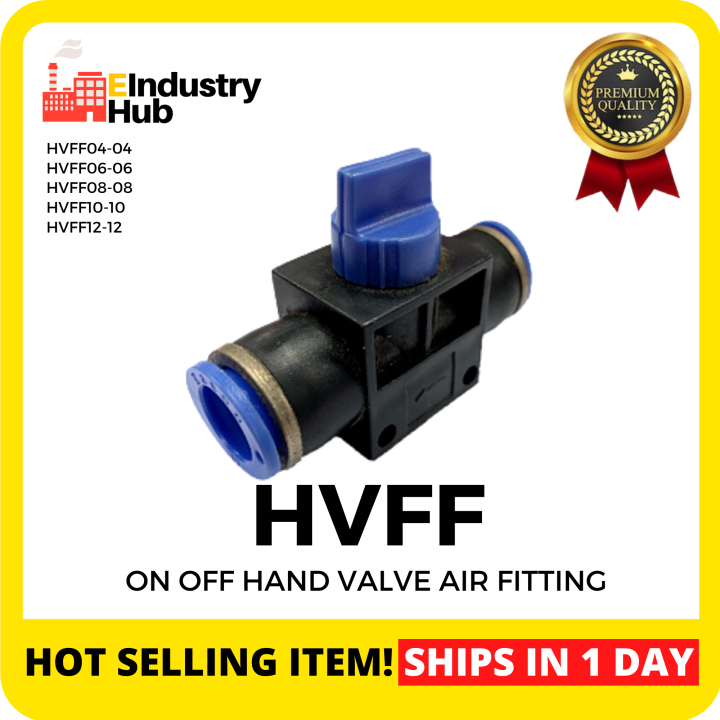 HVFF Pneumatic ON OFF Hand Valve Air Fitting ON OFF Valve Push In Push ...