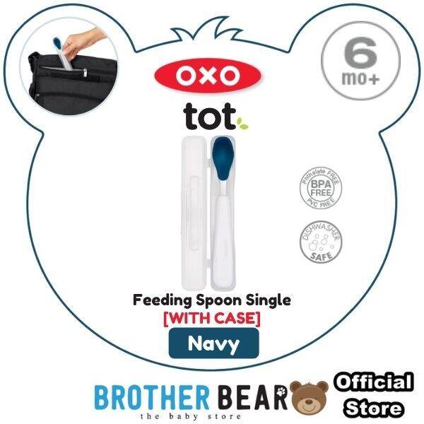 OXO TOT Feeding Spoon with Soft Silicone 2-Packs / Single-Packs with Case (6+m) | BROTHER BEAR ...