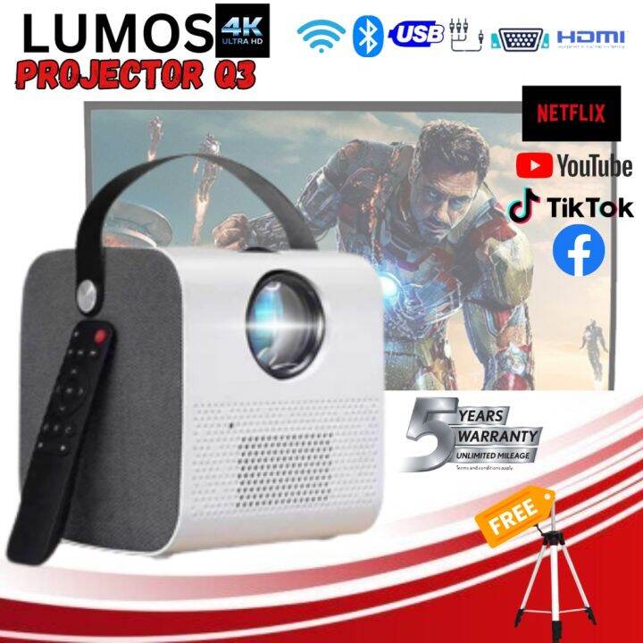 Projector Q3pro Portable Smart Mini 4K Full HD Projector OS Android WiFi Bluetooth HDMI ...