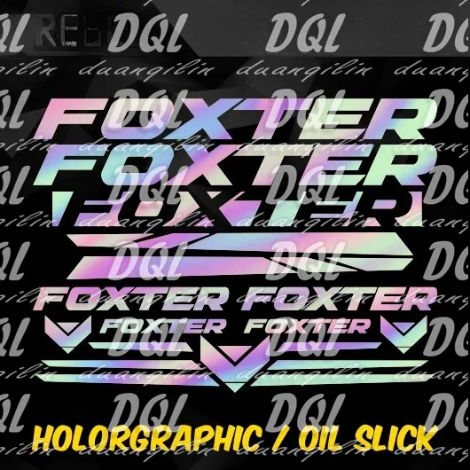 FOXTER Holographic / Oil Slick Bike Vinyl Sticker Decal for Mountain ...