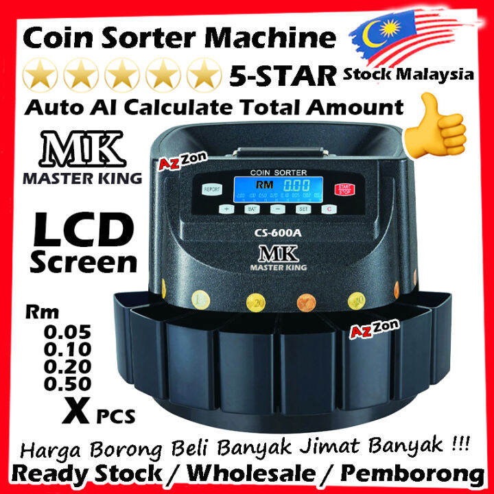 RM SEN Ringgit LCD Coin Counter / LCD Coin Sorter Machine / Mesin Kira ...