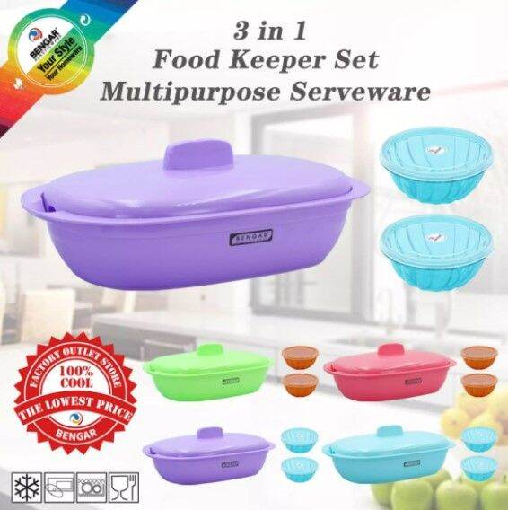 (SET-105) 3 in 1 Food Keeper Set Multi-purpose Serveware with Food ...