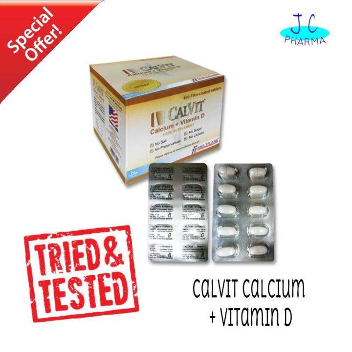 CALVIT Calcium + Vitamin D 100 Tablet | Lazada PH