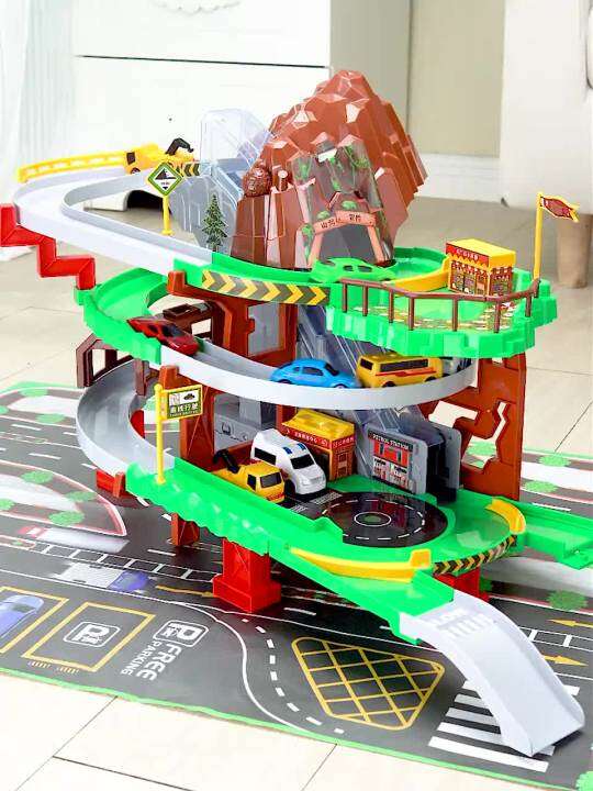 Panshan Highway Rail Car Toy Set Car Building Great Adventure ที่จอดรถ ...