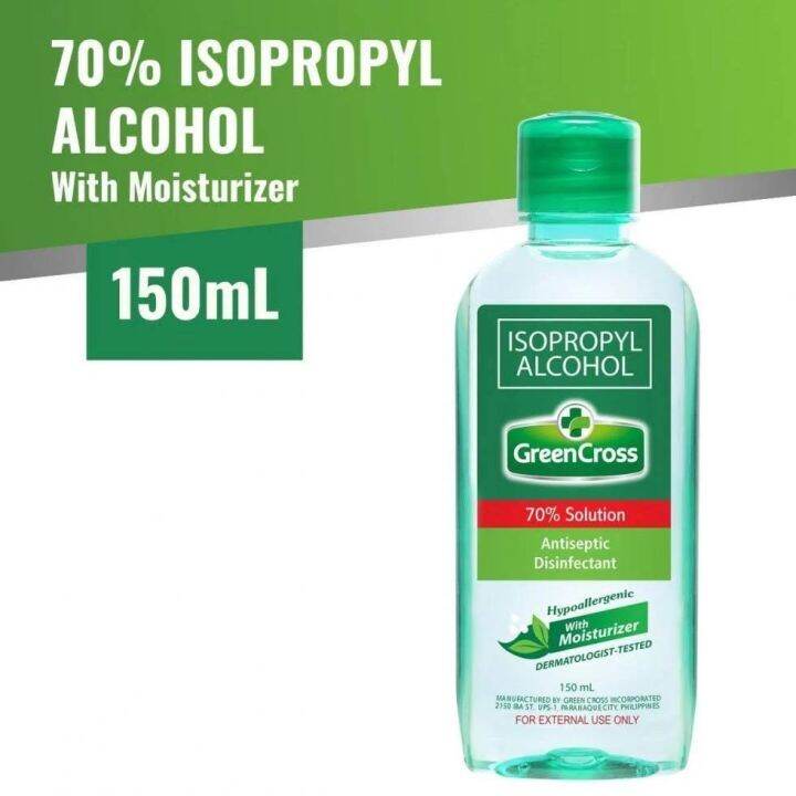Green Cross Isopropyl Alcohol 70% Solution Antiseptic Disinfectant 150 ...
