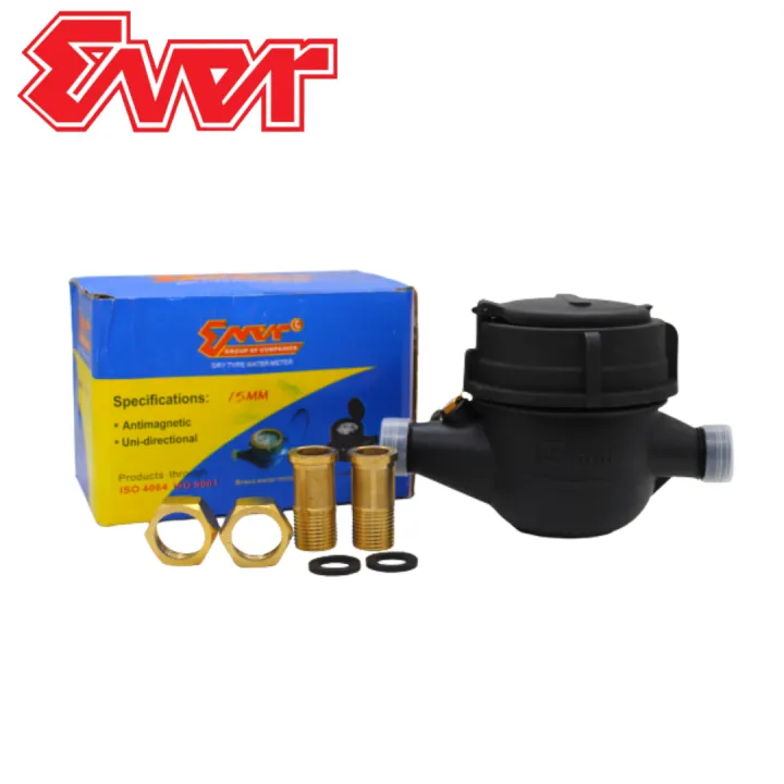 EVER Water meter heavy-duty black flow measurement faucet cold water ...