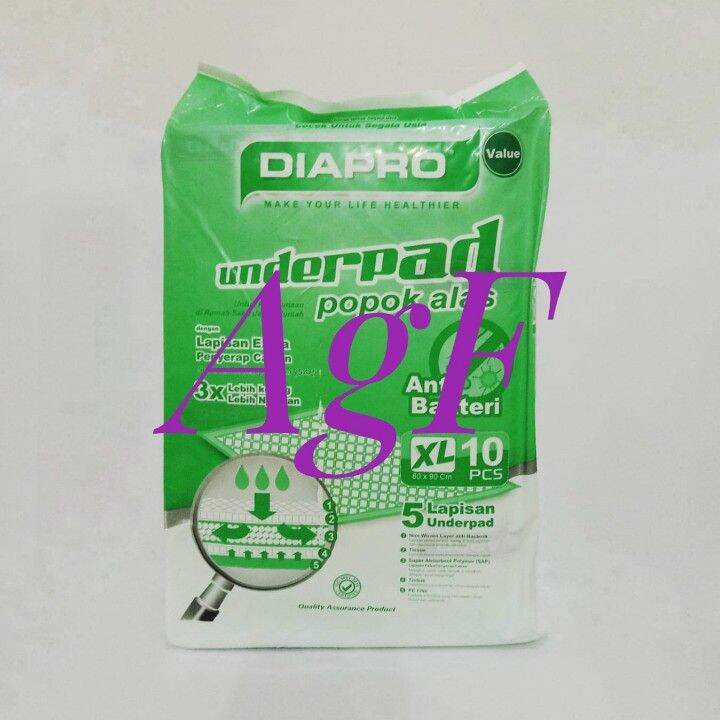Diapro Underpad atau Popok Alas ukuran XL isi 10 | Lazada Indonesia
