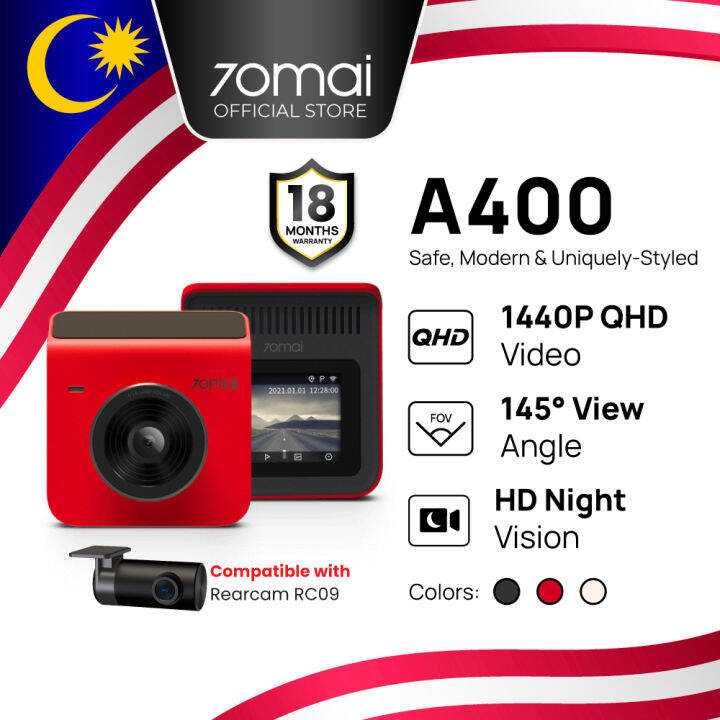 《COD》《Ready Stock》70mai A400 Car Recorder Night Vision Rear Dash Cam QHD 1440P | Lazada