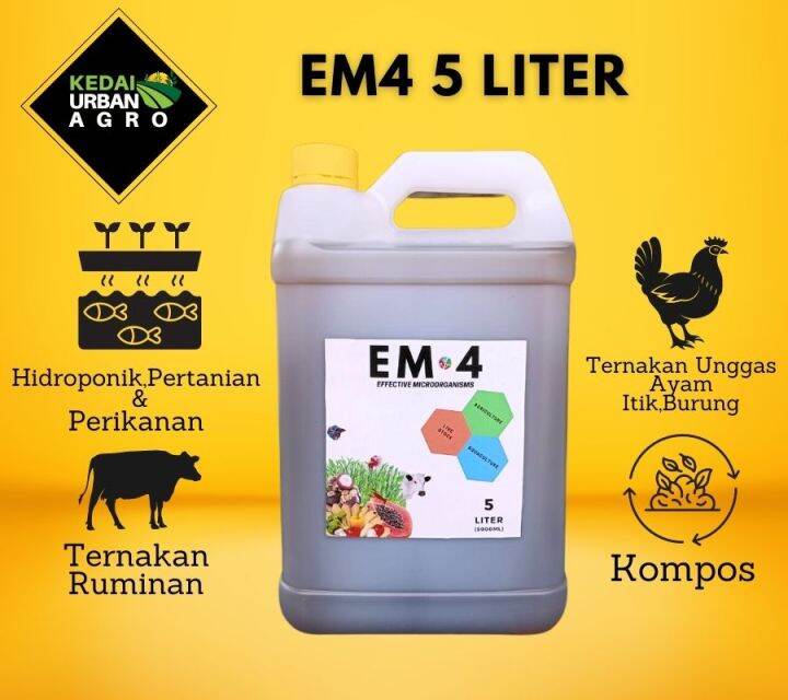 EM4 5 Liter Effective Microorganisms EM 4 Pertanian Em4 Perikanan Em 4 ...