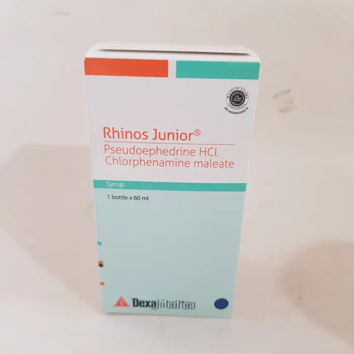 RHINOS JUNIOR SIRUP 60 ML Obat Flu/Pilek/Bersin Bersin/Hidung Tersumbat ...